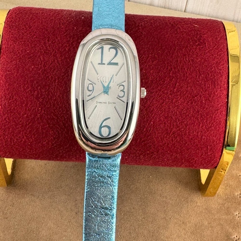 Vintage Electric Blue Sterling Silver Ecclissi Watch - Gem